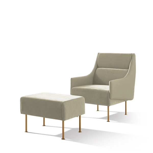 Zoe Chair with Ottoman Cream – Home and Beyond